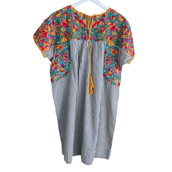 Sister Mary | Dresses | Sister Mary Marylou Stripe Embroidered Floral ...